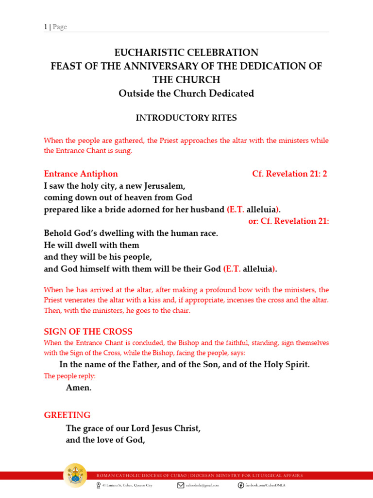Feast-Of-The-Dedication-Of-The-Cathedral - 2024 | PDF | Eucharist ...