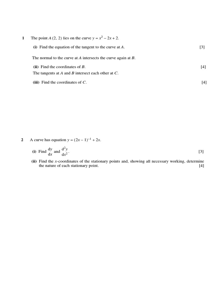 Advanced Calculus Problems | PDF | Tangent | Curve