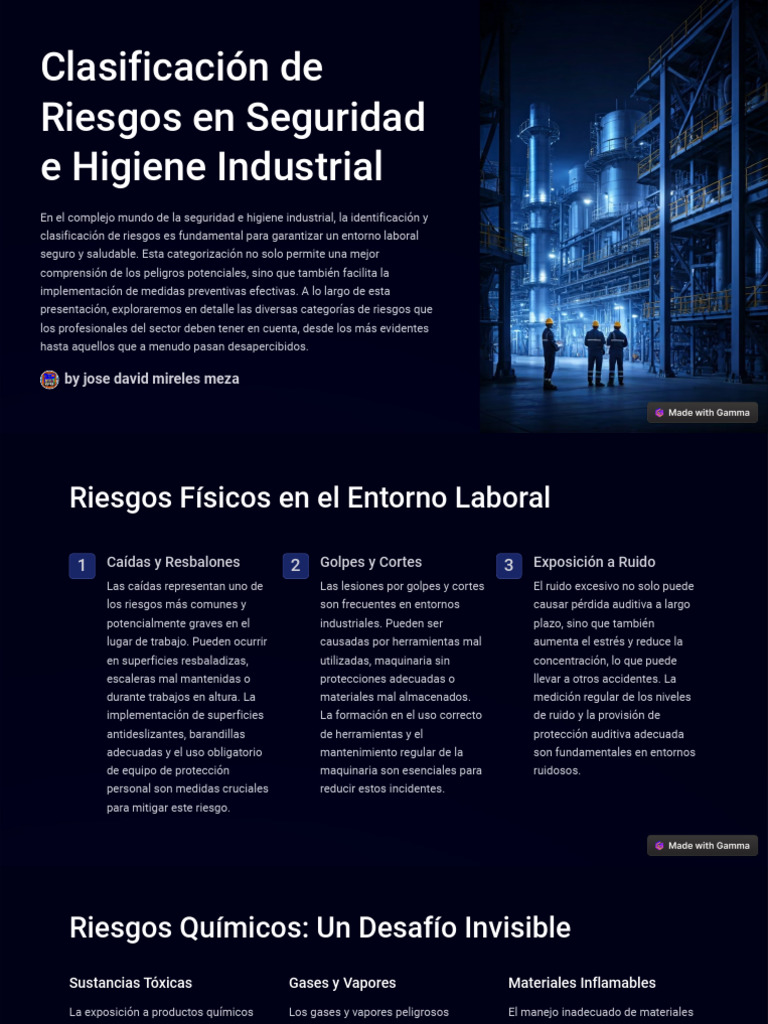 Clasificacion de Riesgos en Seguridad e Higiene Industrial | PDF | Seguridad y salud ocupacional ...