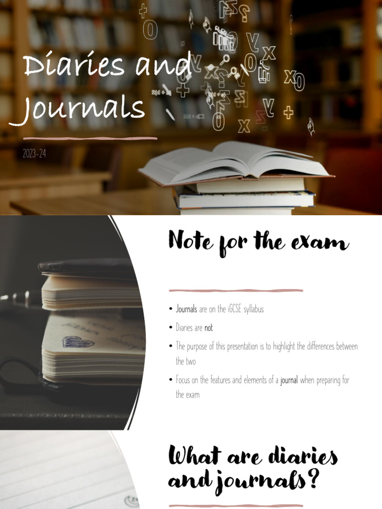Diaries and Journals Presentation 2023-24 | PDF
