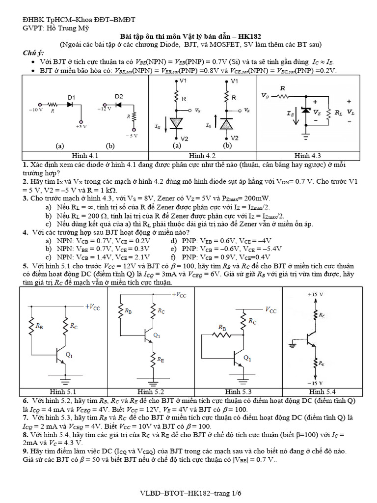 ÔN THI CUỐI KÌ VLBD | PDF