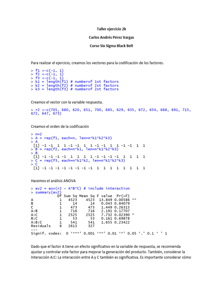 Taller Ejercicio 2k | PDF | Econometría | Método científico