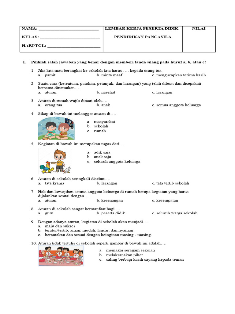 LKPD Pendidikan Pancasila Materi Aturan | PDF | Kesehatan Holistik
