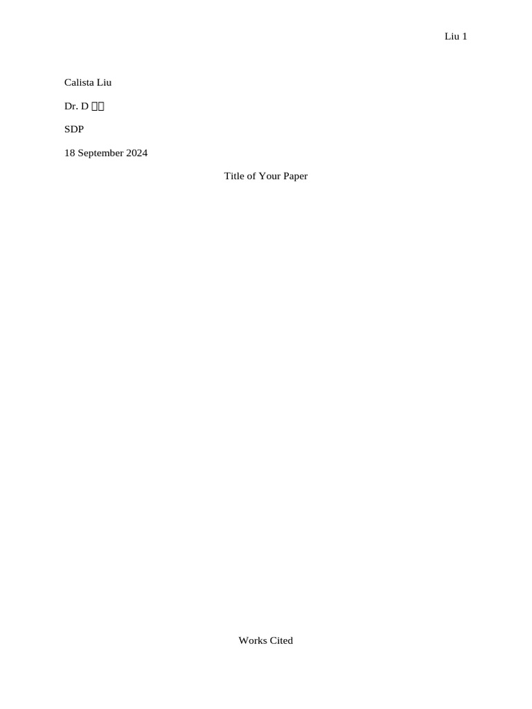 MLA Format Template | PDF