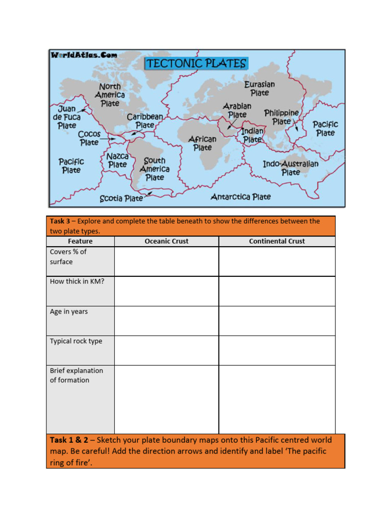 Task 1,2 & 3 - Sketch Your Plate Boundary Maps | PDF | Social Science ...