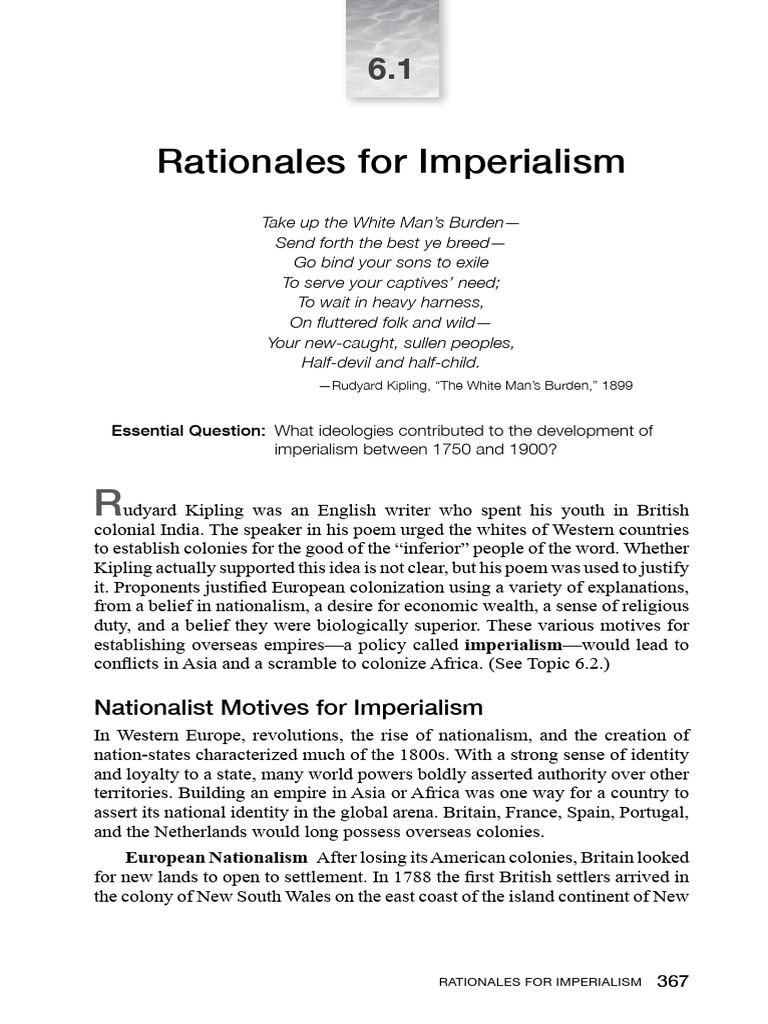 6.1 Rationales For Imperialism Textbook Preview | PDF | East India ...