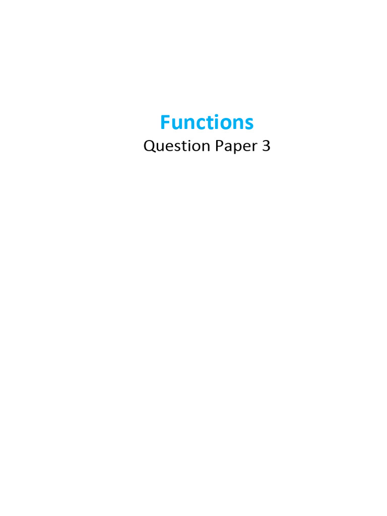 2.3 Functions QP - Cie Ial Maths | PDF | Function (Mathematics) | Theoretical Computer Science