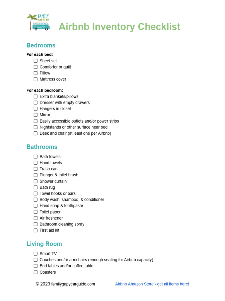 Airbnb Inventory Checklist | PDF | Tableware | Kitchen