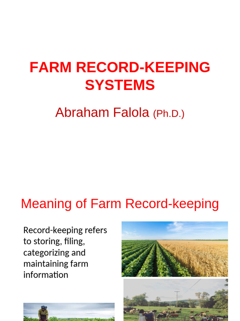 Farm Financial Record Keeping Systems | PDF | Farms | Labour Economics
