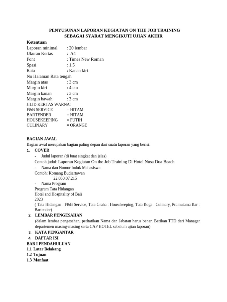 Panduan Laporan Training | PDF | Seni | Komputer