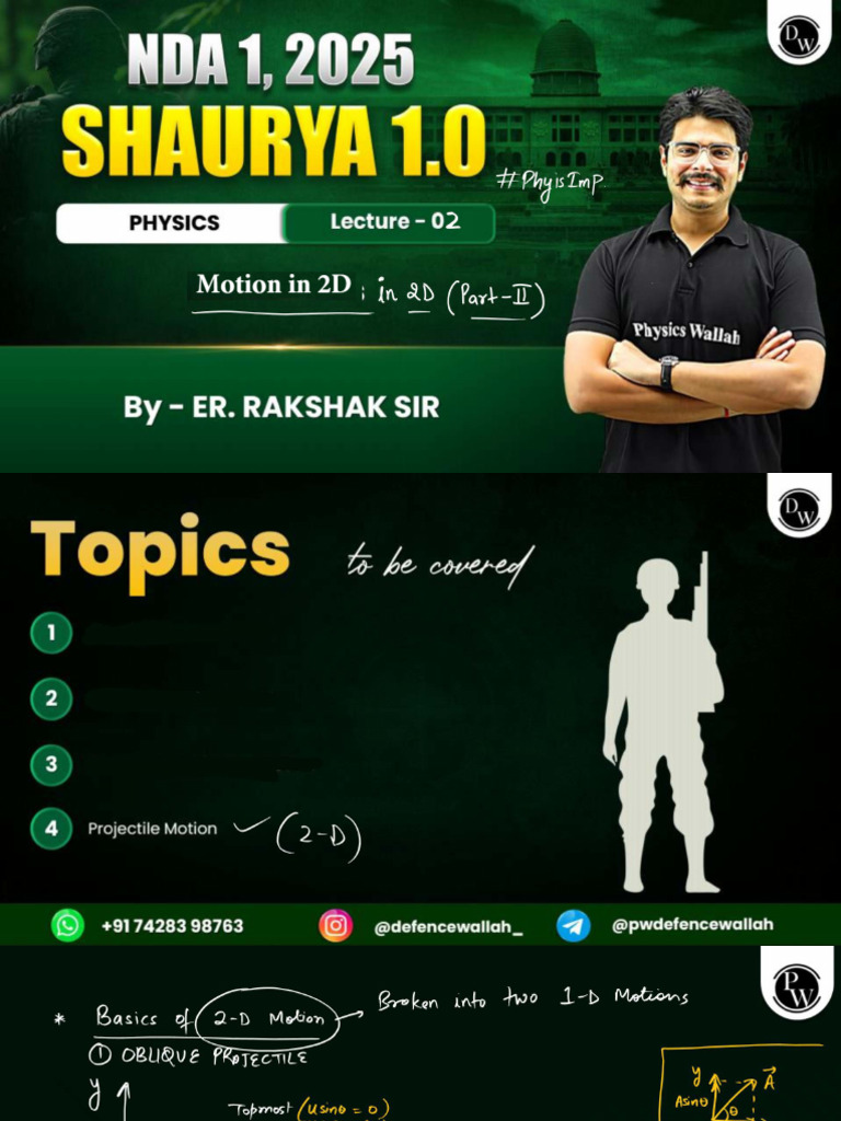 Motion in 2D 02 - Class Notes | PDF