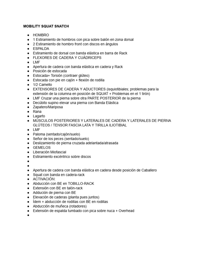 Mobility Squat Snatch | PDF | Ciencia y matemáticas