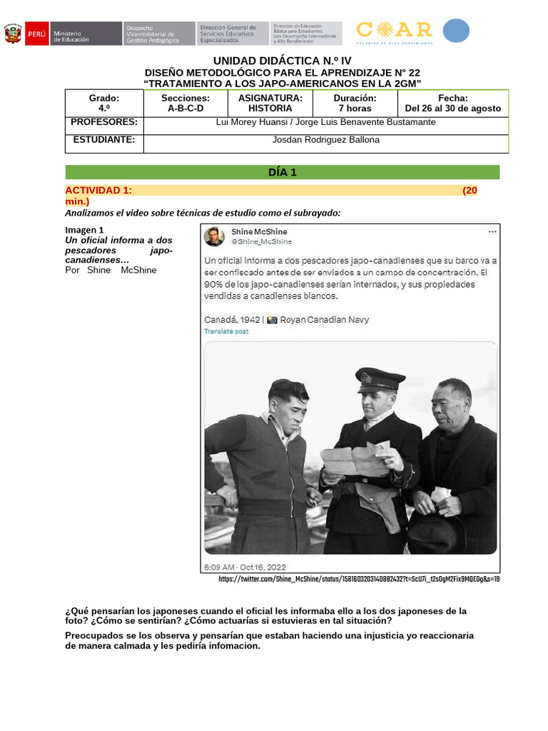 Dmpa 22. Tratamiento A Los Japo-Americanos en La 2GM | PDF | Perú | Japón