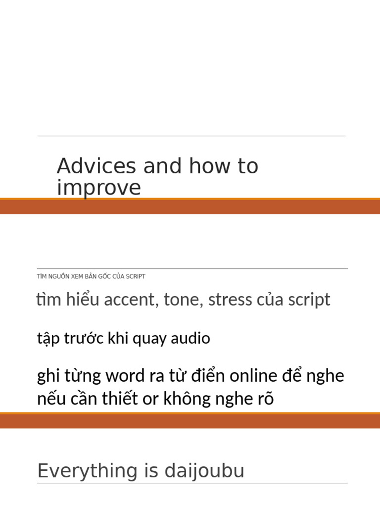 Advices and How To Improve | PDF