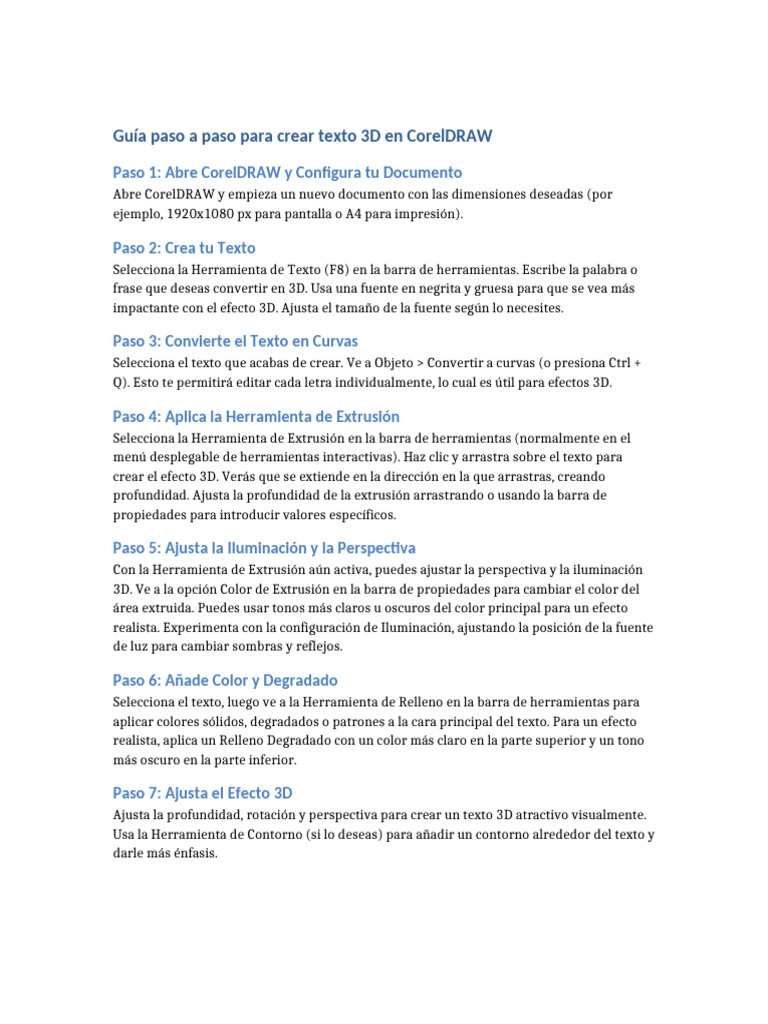 Guia 3D Texto CorelDRAW | PDF | Sombra | Color