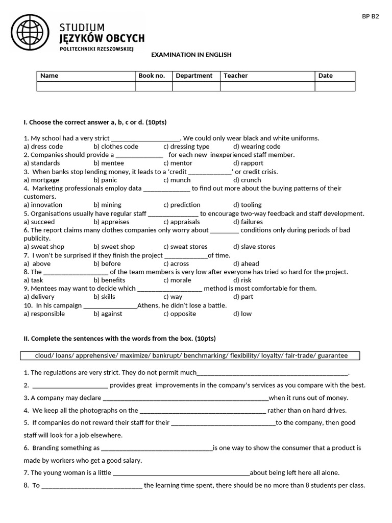 Business Partner b2 Exam 1 | PDF | Mentorship