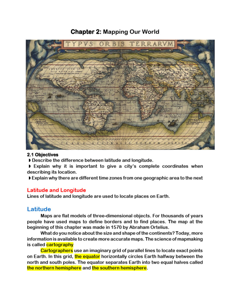Chapter 2 Mapping Our World | PDF | Longitude | Latitude