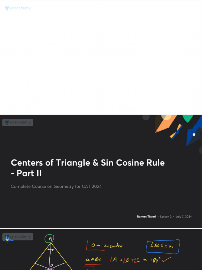 Centers of Triangle Sin Cosine Rule Part II With Anno | PDF