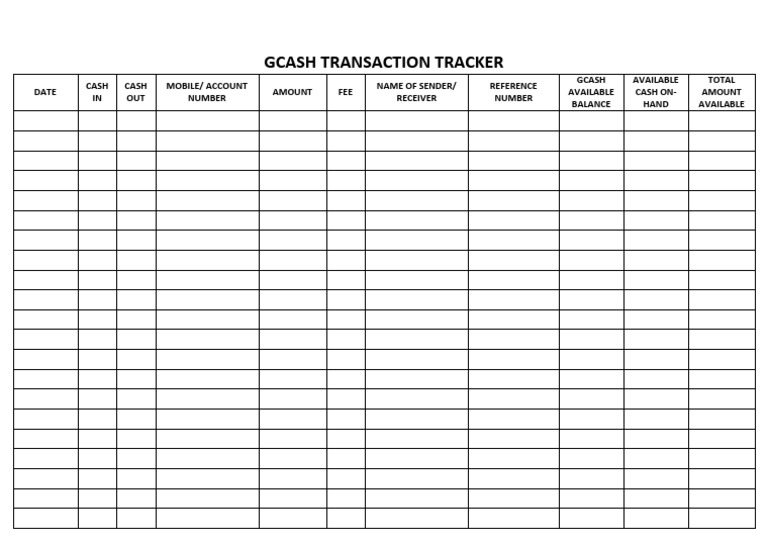 GCASH Transaction Tracker | PDF