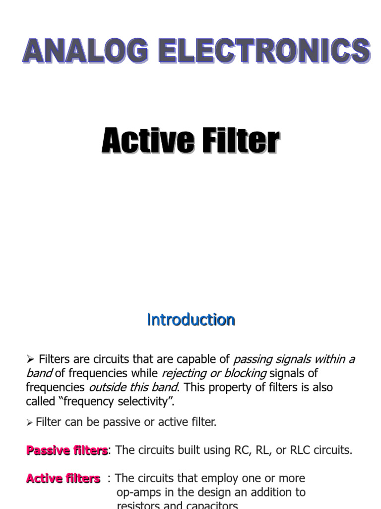 Active Filter | PDF | Electronic Filter | Low Pass Filter