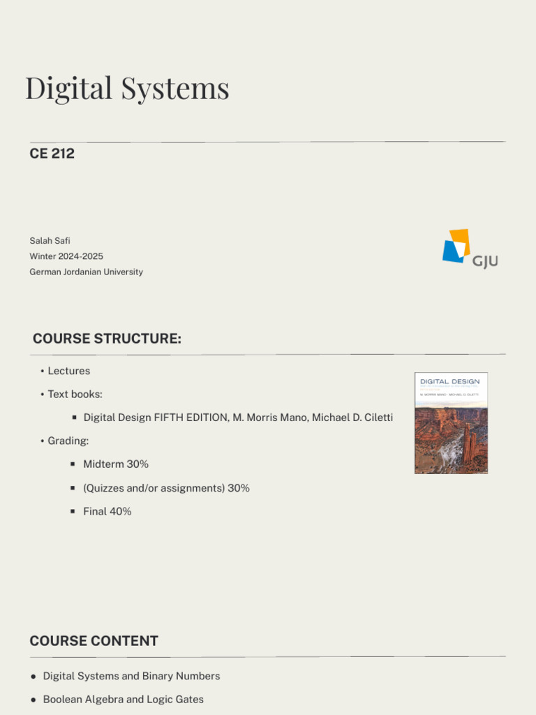 CE212-Chapter1 | PDF | Subtraction | Digital Electronics