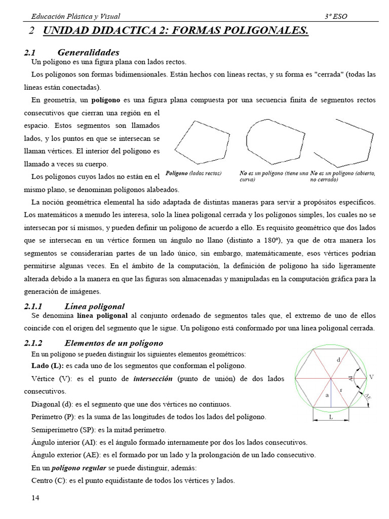 Unidad 2 Formas Poligonales 3c2ba Eso | PDF | Triángulo | Polígono