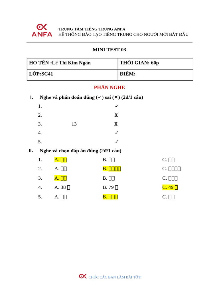 Mini Test 03 | PDF