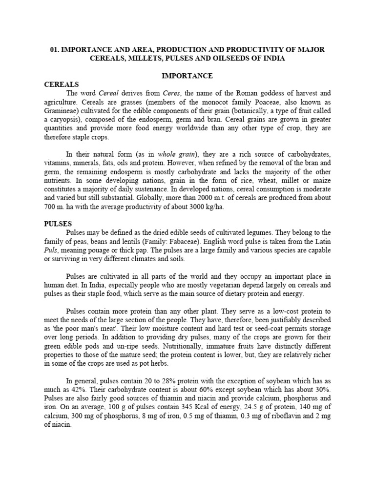 Lec 01 | PDF | Cereals | Legume