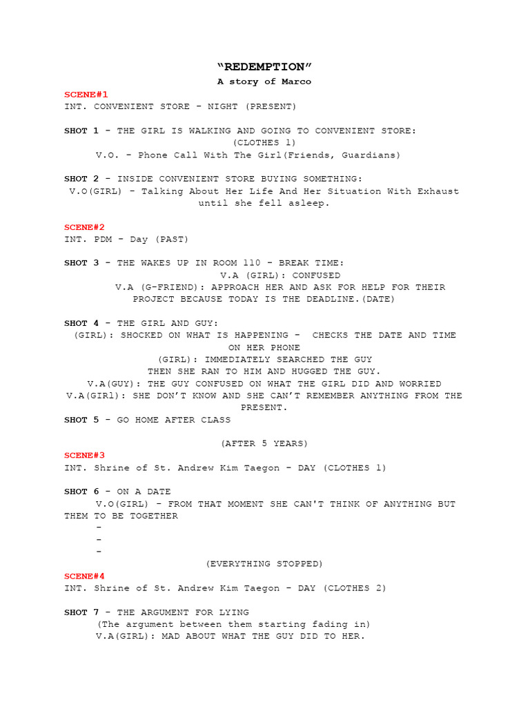 Redemption Short-Film | PDF | Mystery, Thriller & Crime Fiction | Young ...