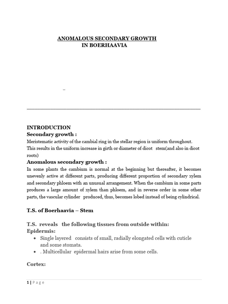Paper01 Anomalous Secondary Growth in Boerhaavia. BOTS Dr. Arun Kumar ...