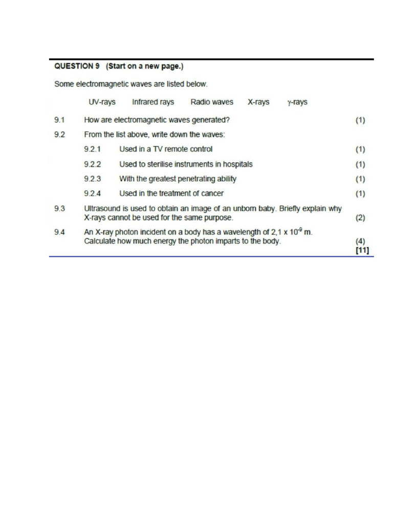 Electromagnetic Radiation Work-Sheet | PDF