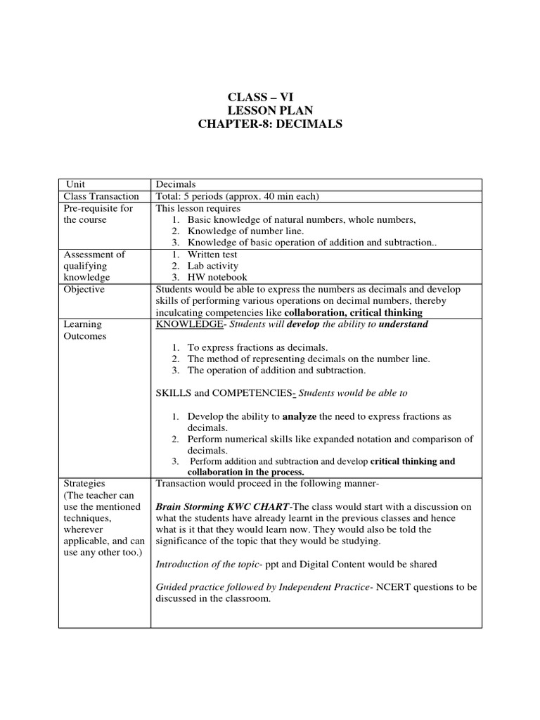 1.Lesson Plan (3) | PDF | Critical Thinking | Learning