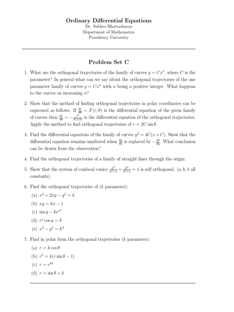 Assignment-SetC On ODE | PDF | Teaching Methods & Materials