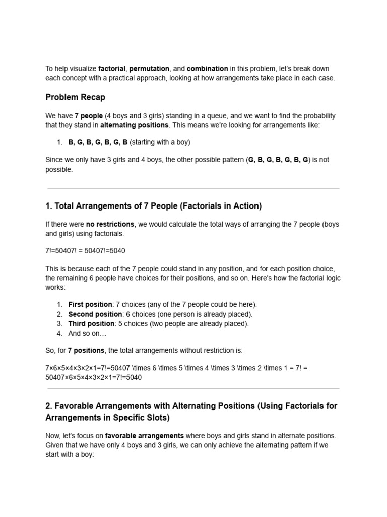Permutation Combination Factorial | PDF | Mathematics | Combinatorics Permutation Combination Factorial | PDF | Mathematics | Combinatorics