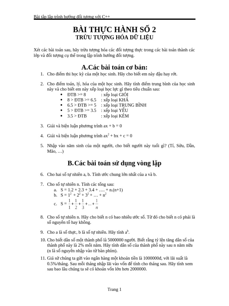Bai Tap Chuong 2 | PDF