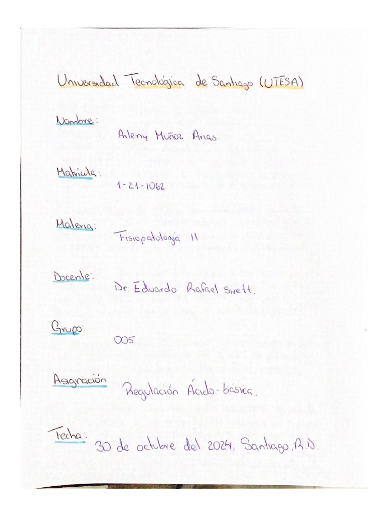Resumen Capitulo 31-Regulacion Acido-Basica Arleny Munoz 1-21-1062 | PDF