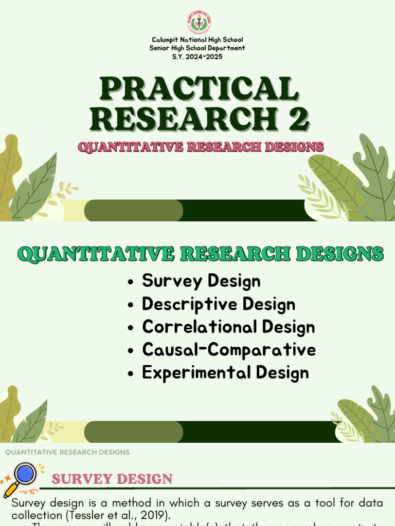 Quantitative Research Design.ppt. | PDF | Experiment | Survey Methodology