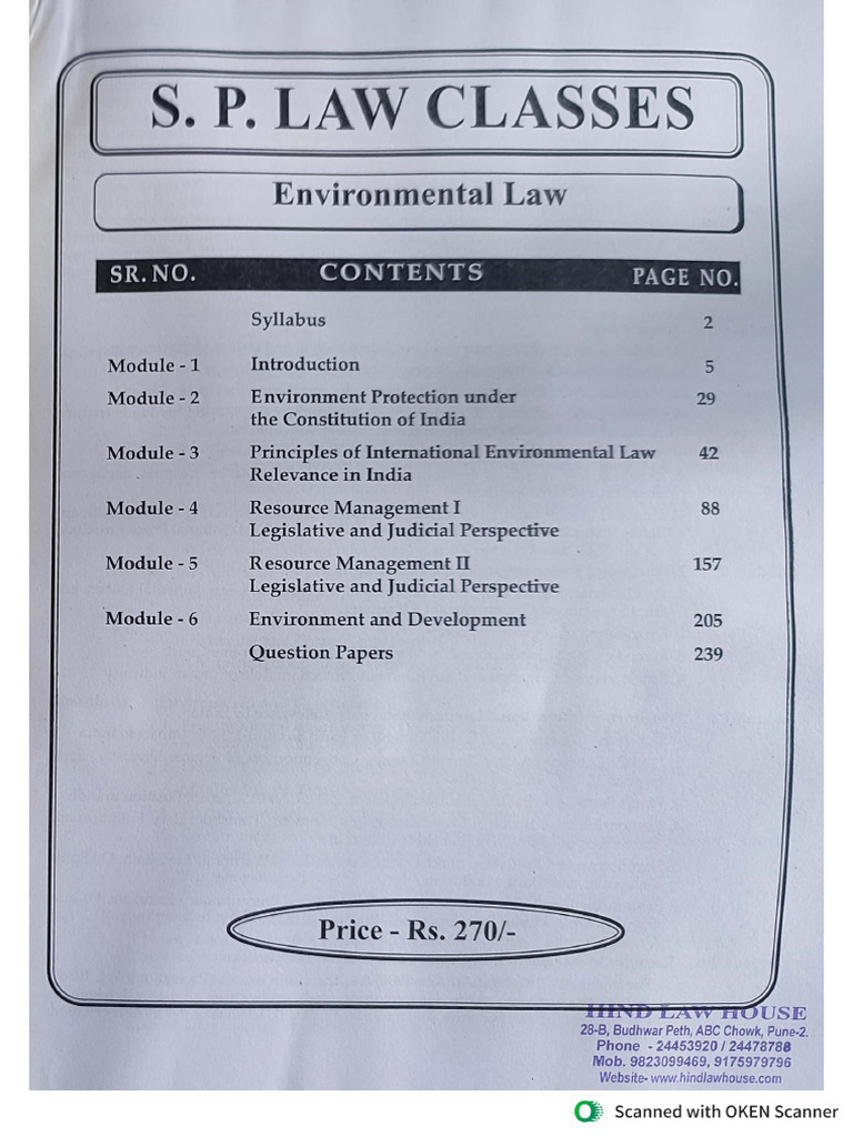 Environmental Law Pathan Notes | PDF