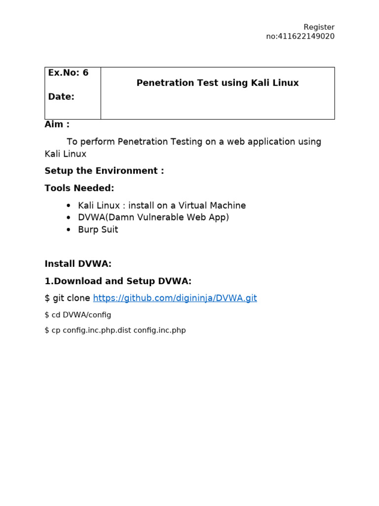 ex 6 | PDF | Proxy Server | Penetration Test