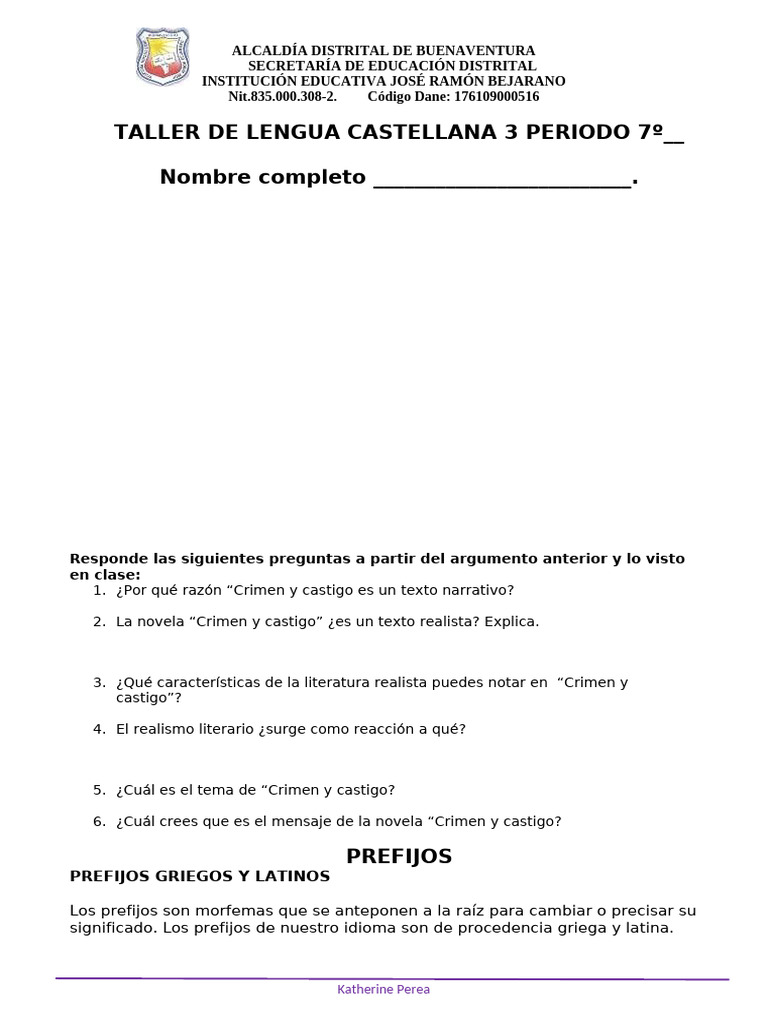 Taller de Lengua Castellana 7º | PDF | Edipo