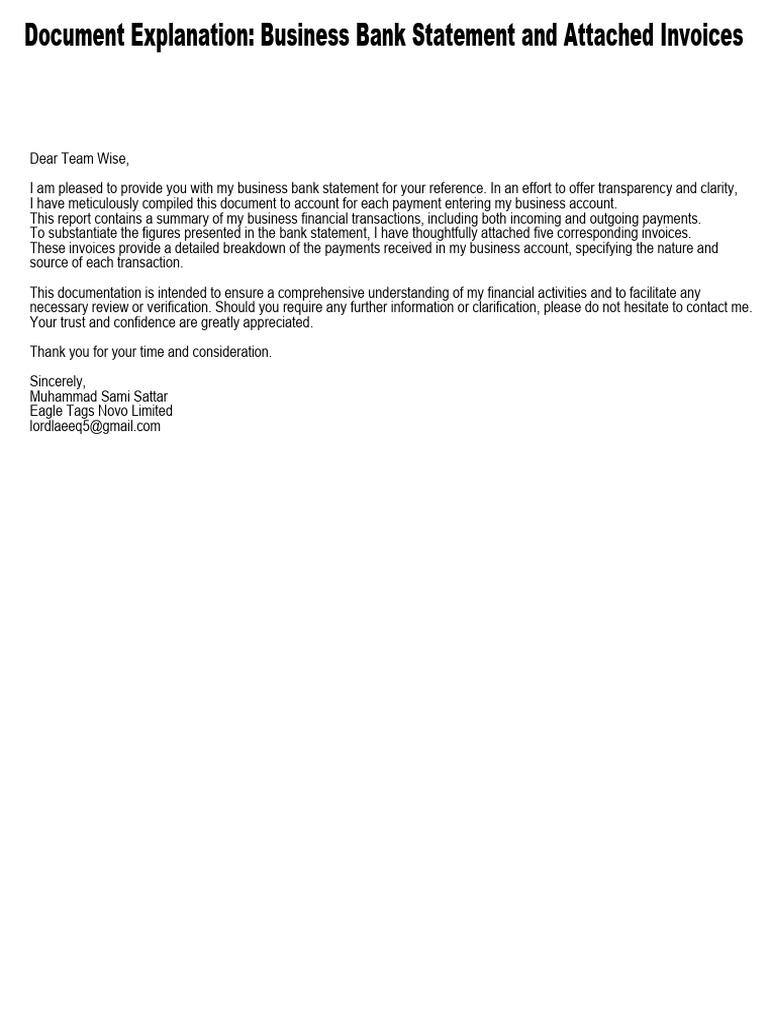 Bank Statement and Invoices | PDF | Invoice | Payments