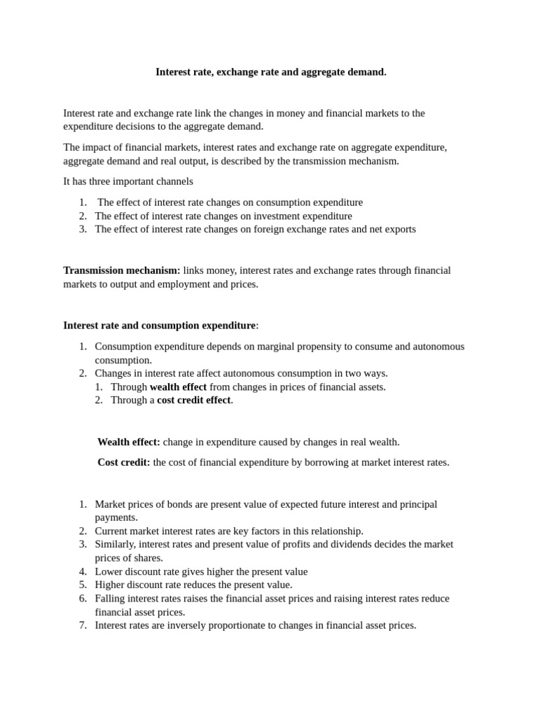 4.interest Rate, Exchange Rate, and Aggregate Demand | PDF | Interest ...
