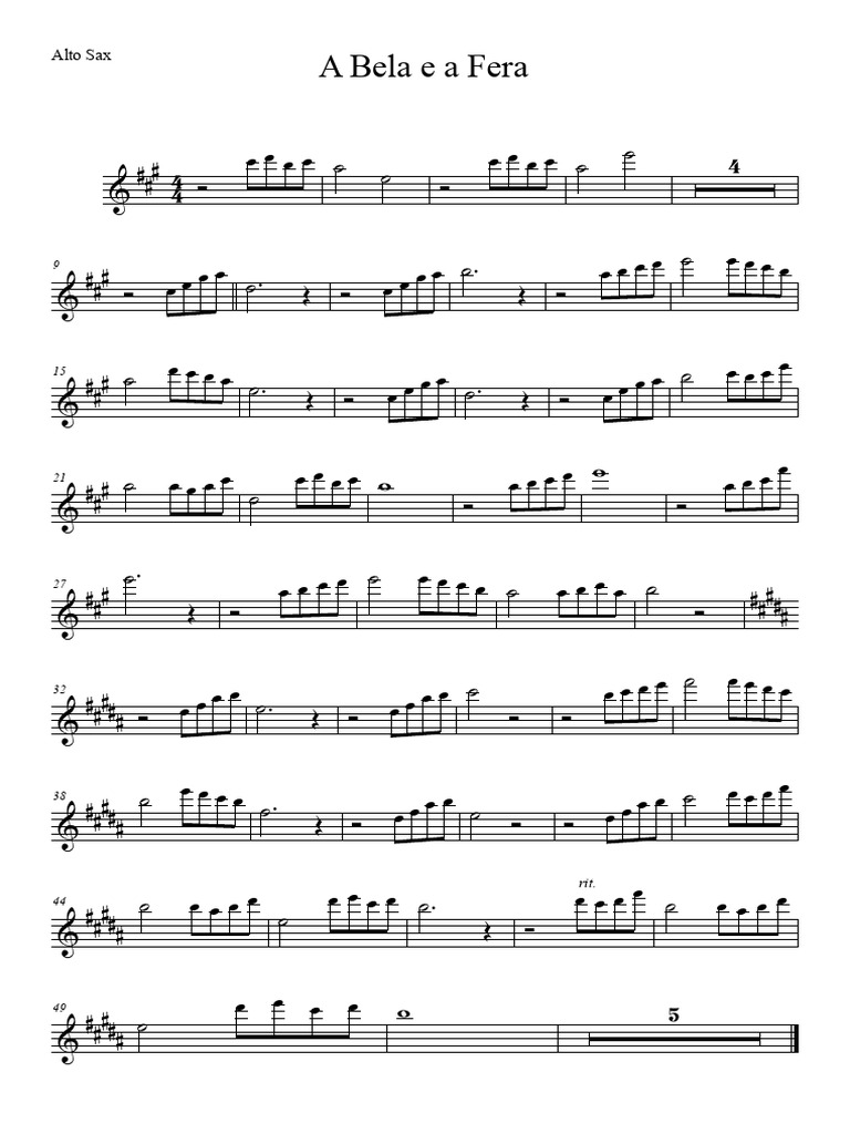 A Bela e A Fera - Alto Sax | PDF