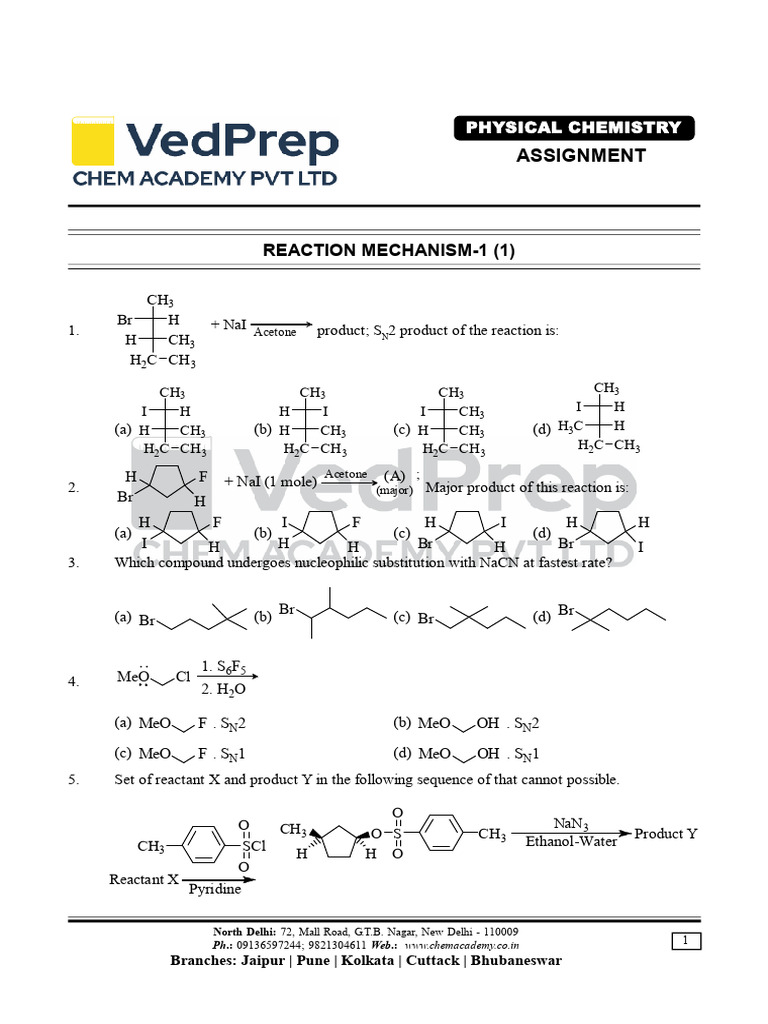 074) (Complimentary Assignment) Reaction Mechanism Part 11 | PDF | Chemistry | Physical Chemistry