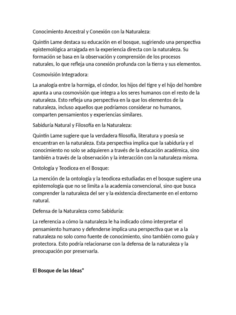 Conocimiento Ancestral y Conexión con la Naturaleza | PDF | Conocimiento | Naturaleza