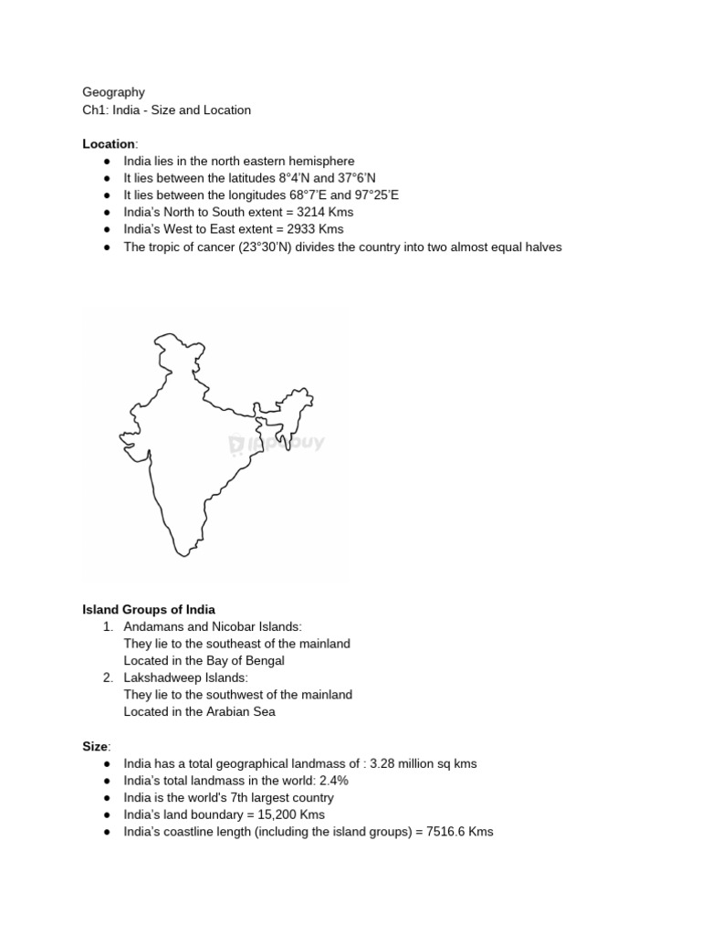 India: Geography, Size, and Location | PDF | Travel