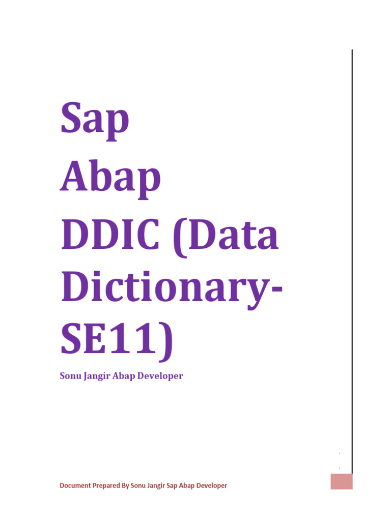 SAP ABAP DDIC SE11 | PDF | Database Index | Relational Database