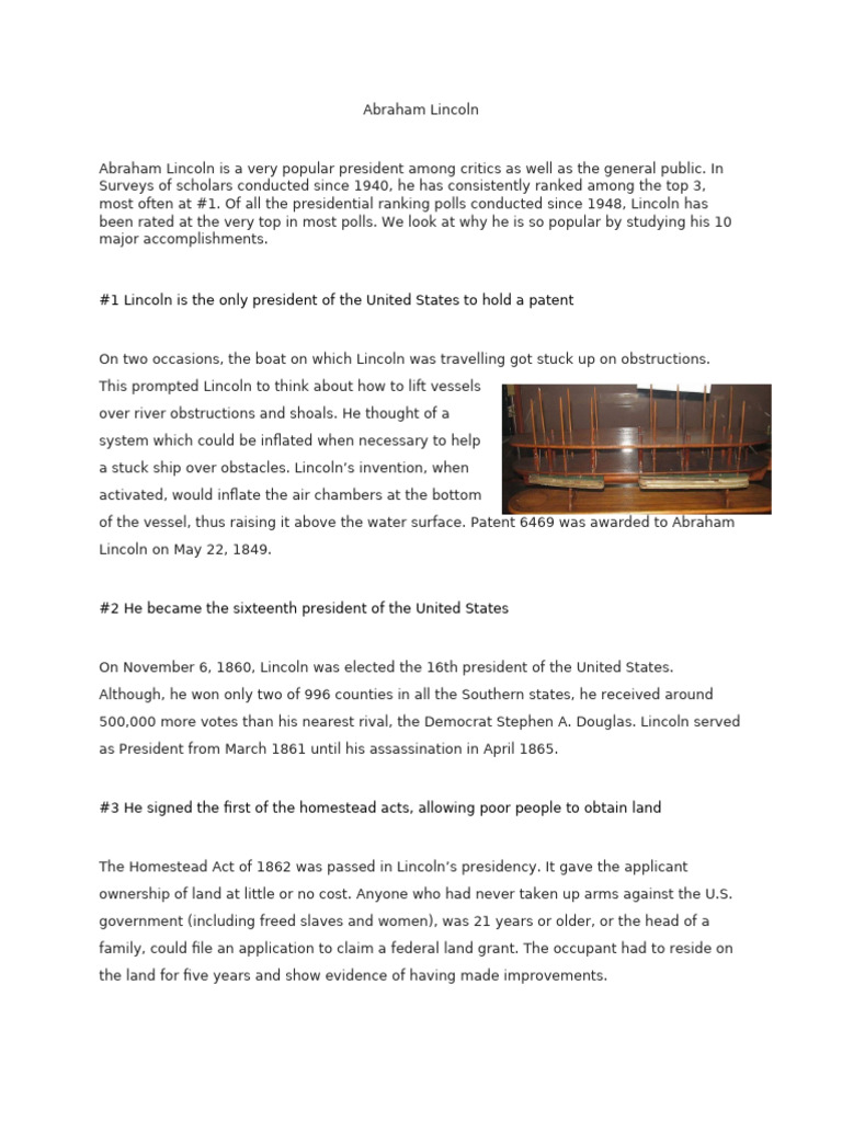 Abraham Lincoln | PDF | Abraham Lincoln | Thirteenth Amendment To The ...