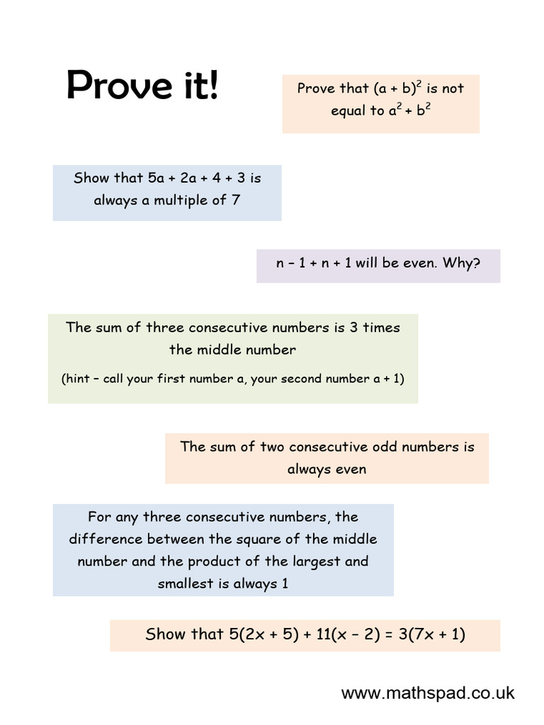 Algebra Prove It | PDF