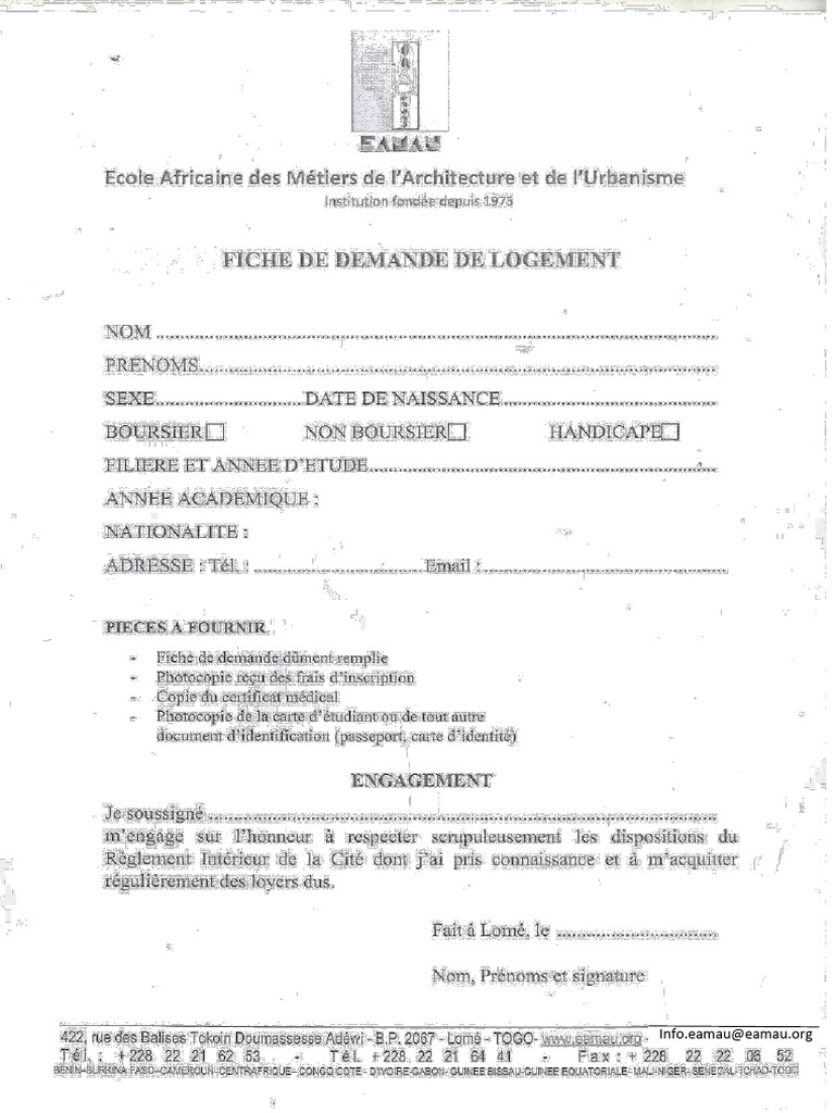 Fiche Demande Logement | PDF